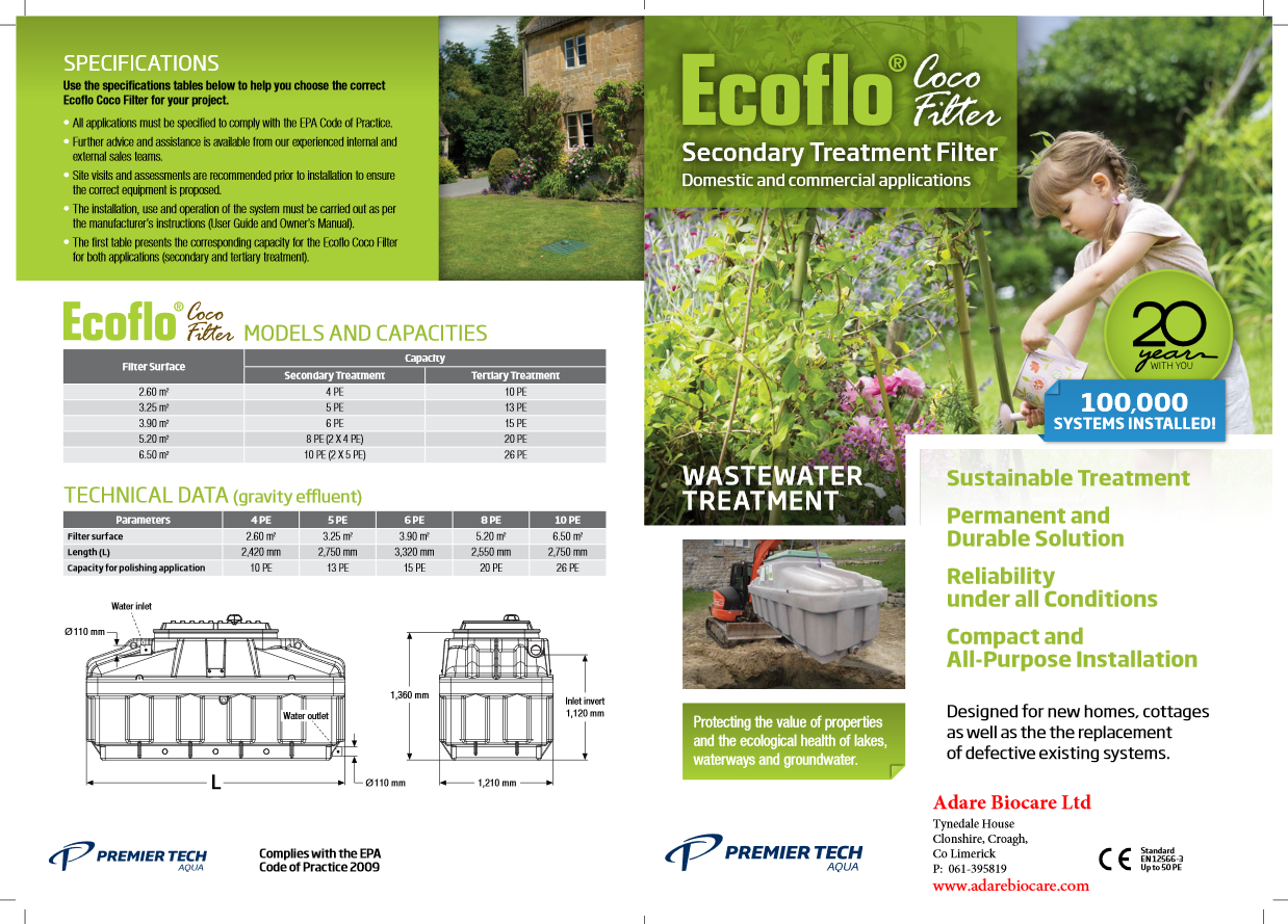 Ecoflo Coco Filter - Adare Biocare Ltd